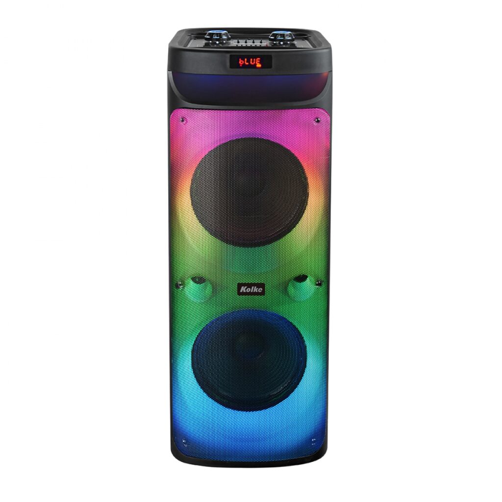 Parlante Acoustic 10'' x 2 KPB con Luces LED y Bluetooth